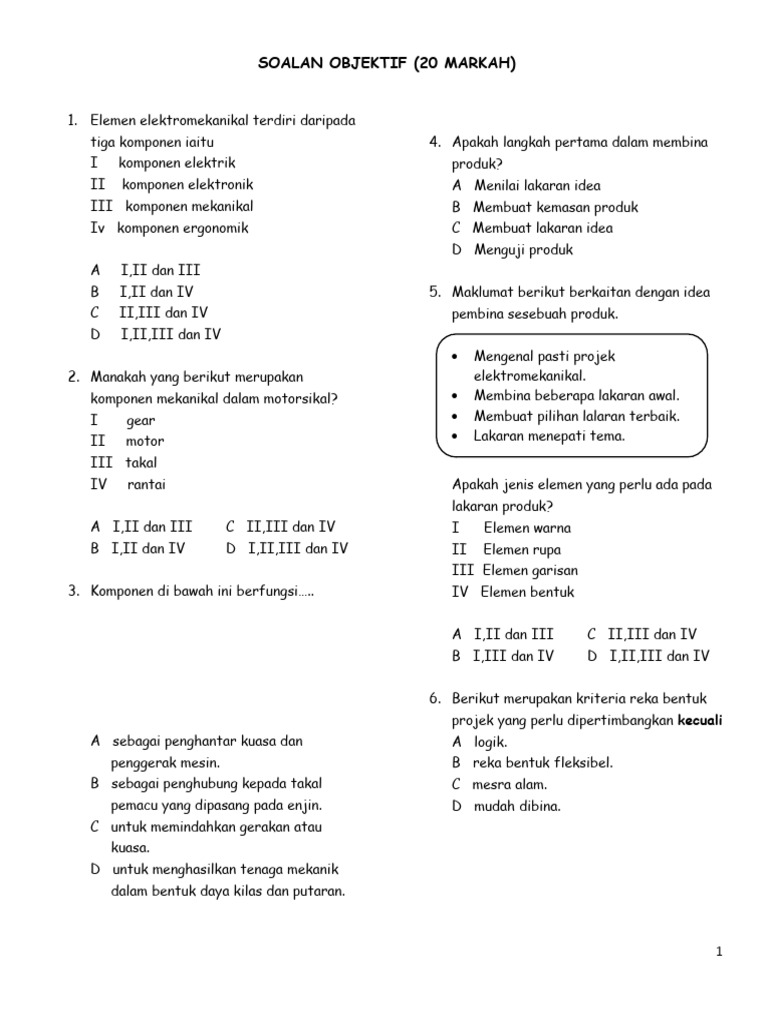 Soalan Objektif RBT Tahun 6 | PDF