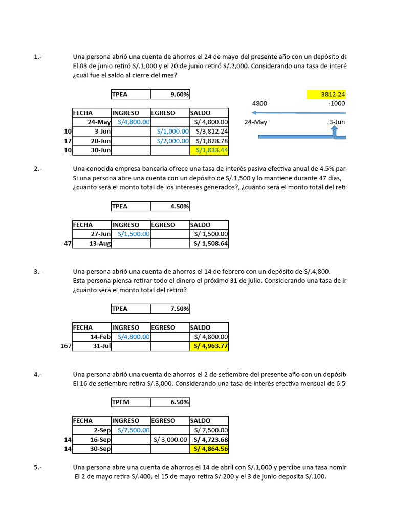 Practica Ahorro-Plazo Fijo Echo | PDF | Finanzas personales | Interés