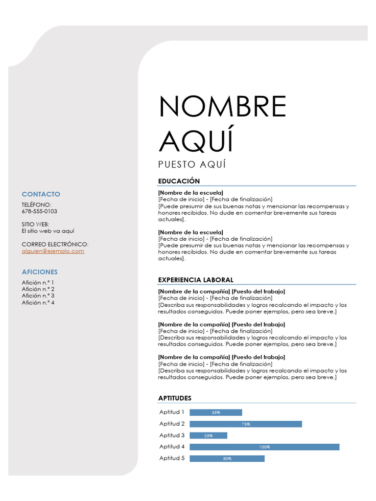 modelo de cv act | PDF