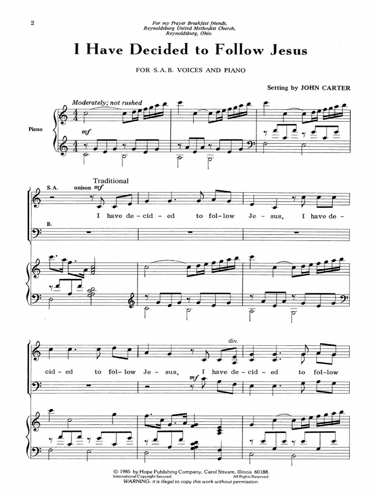 I Have Decided To Follow Jesus | PDF