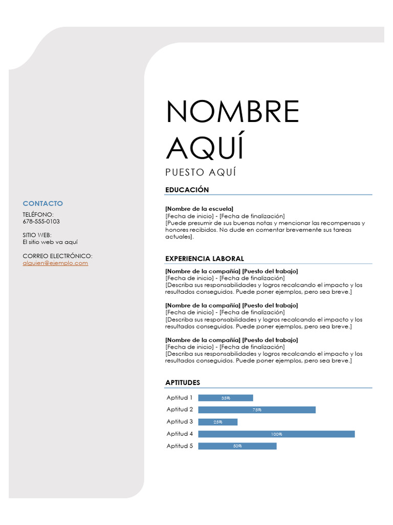 modelo de cv 2 actualizado | PDF