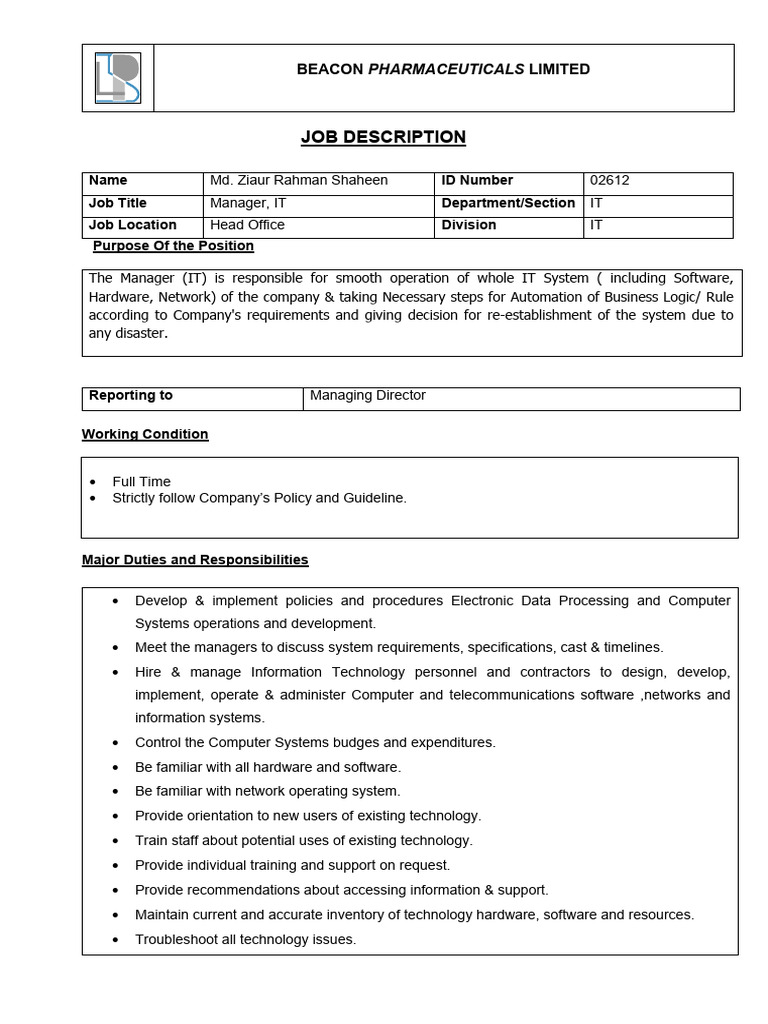 JD It | PDF | Computer Network | Information