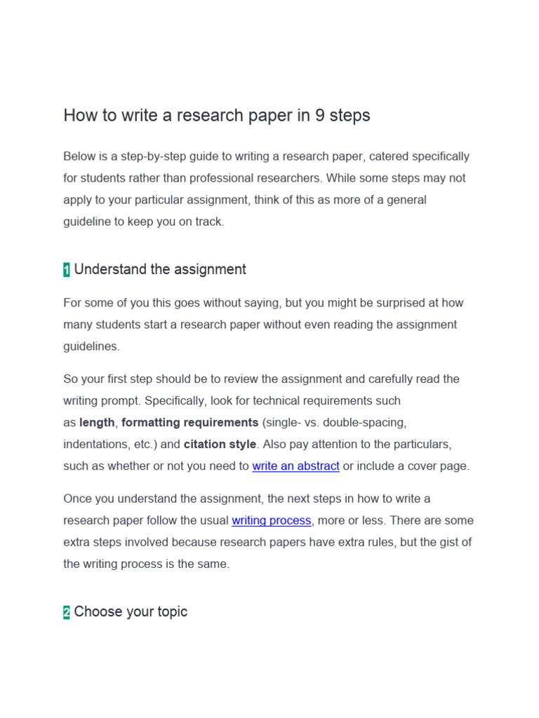 How To Write A Research Paper in 9 Steps | PDF | Citation | Academic ...
