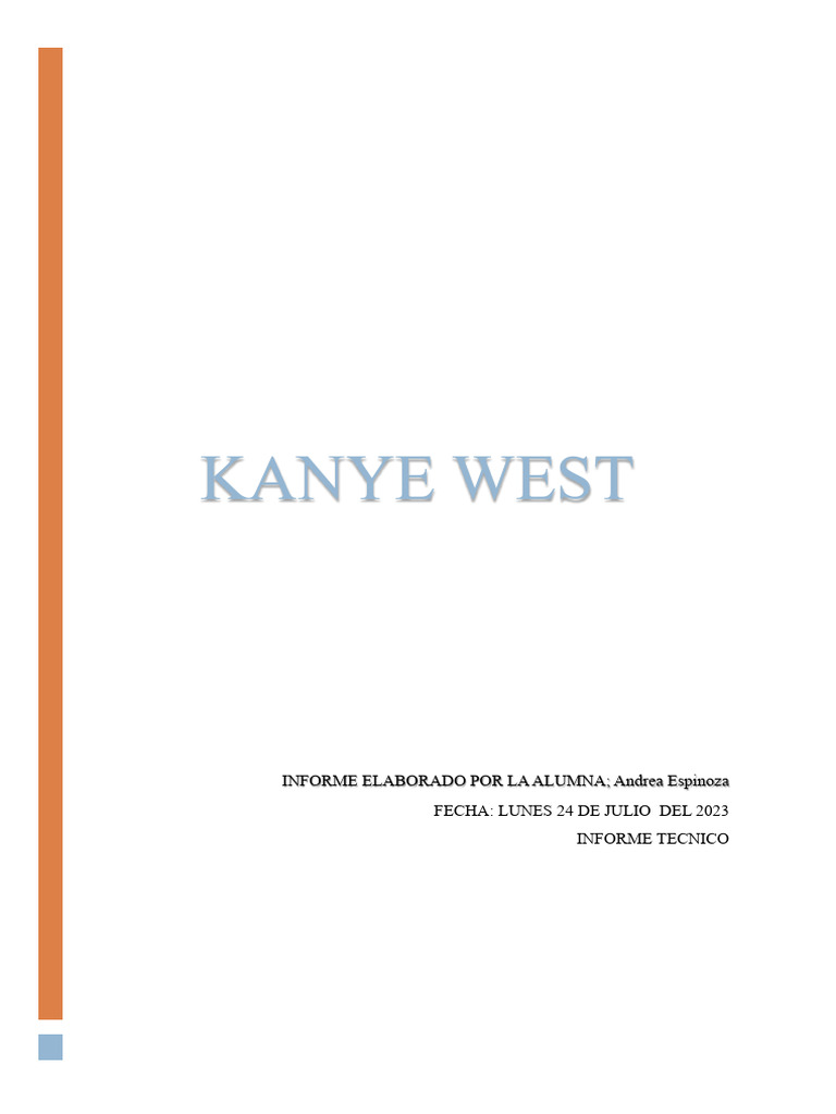 Kanye West Informe | PDF | Kanye West | Musica Popular