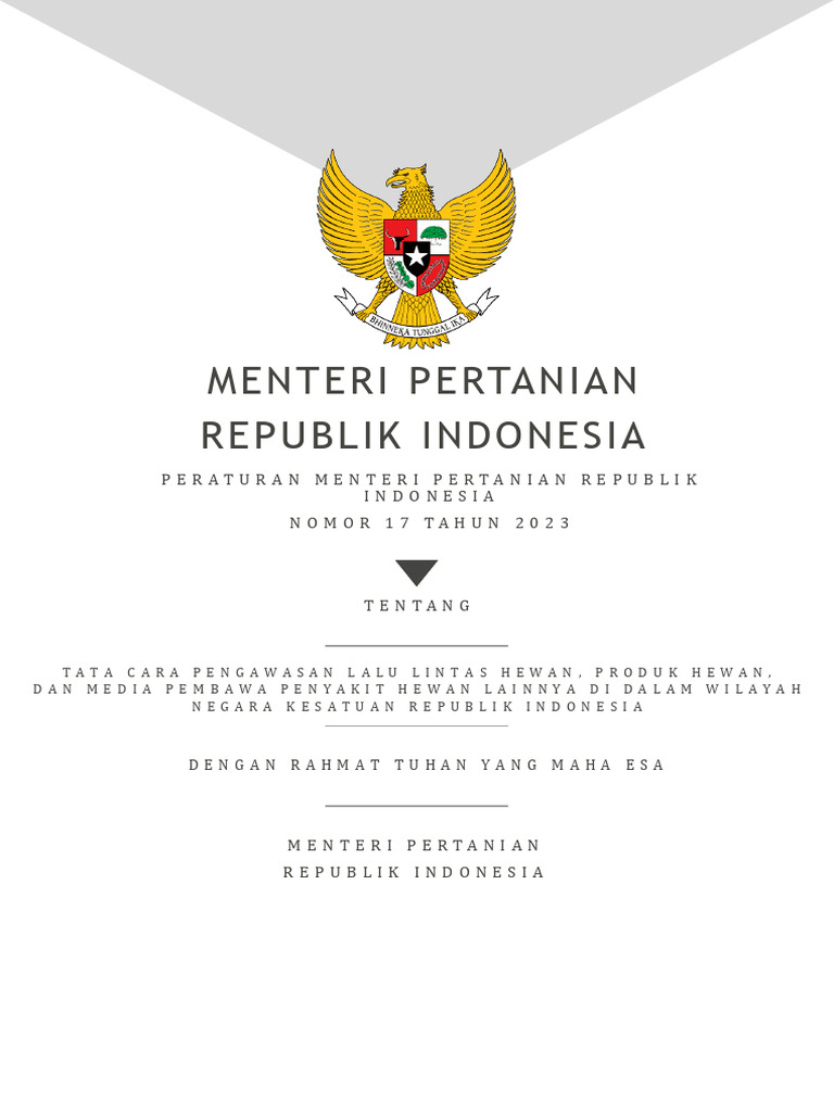 Cover Permentan No 17 Tahun 2023 | PDF Cover Permentan No 17 Tahun 2023 | PDF