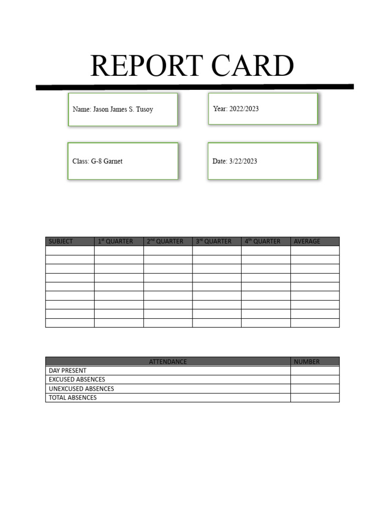 Student Report Card Summary | PDF | Sports & Recreation | Law