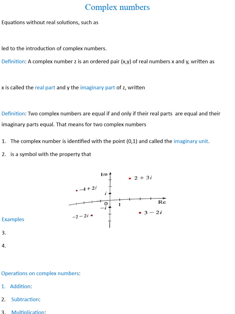 MATM1644 (Complex Numbers) | PDF