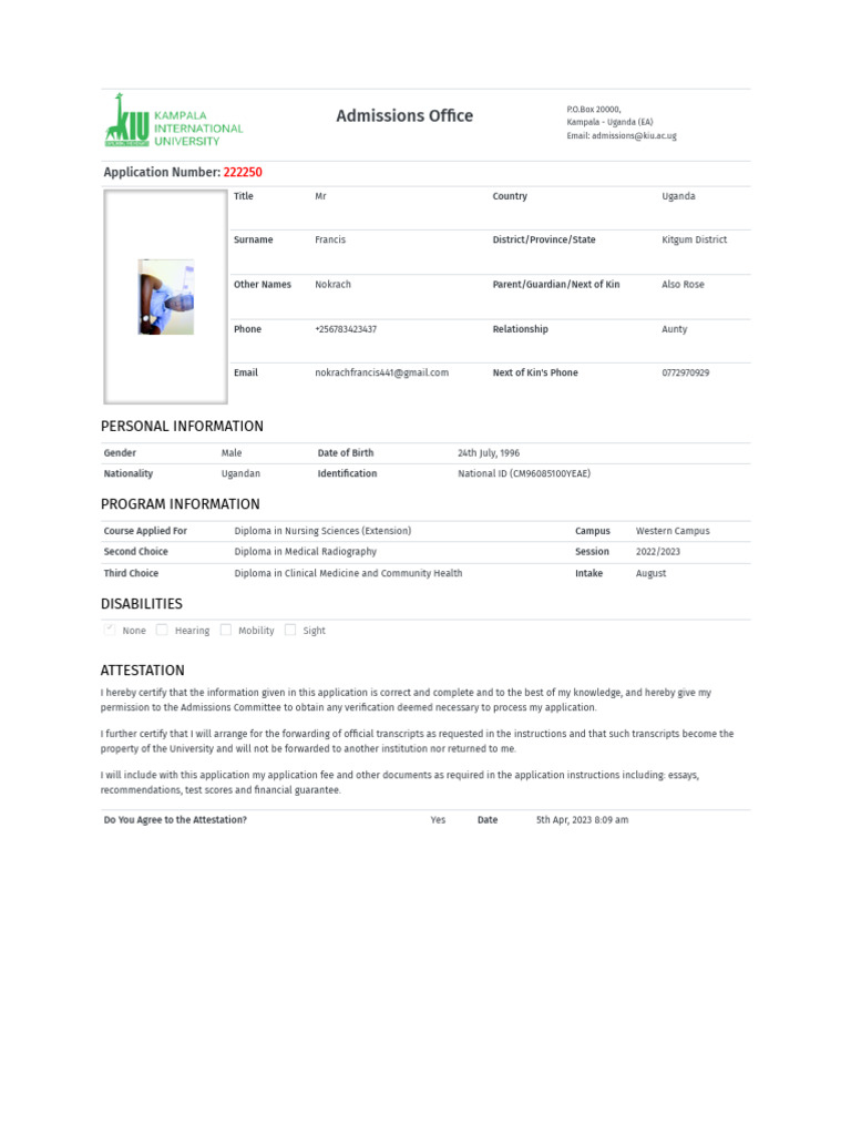 Instructions - KIU Online Application Portal | PDF | Health Care ...
