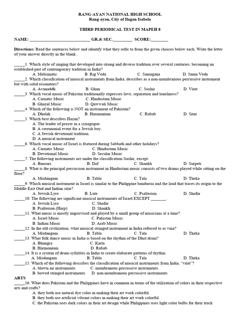Third Quarter Exam | PDF | Tuberculosis