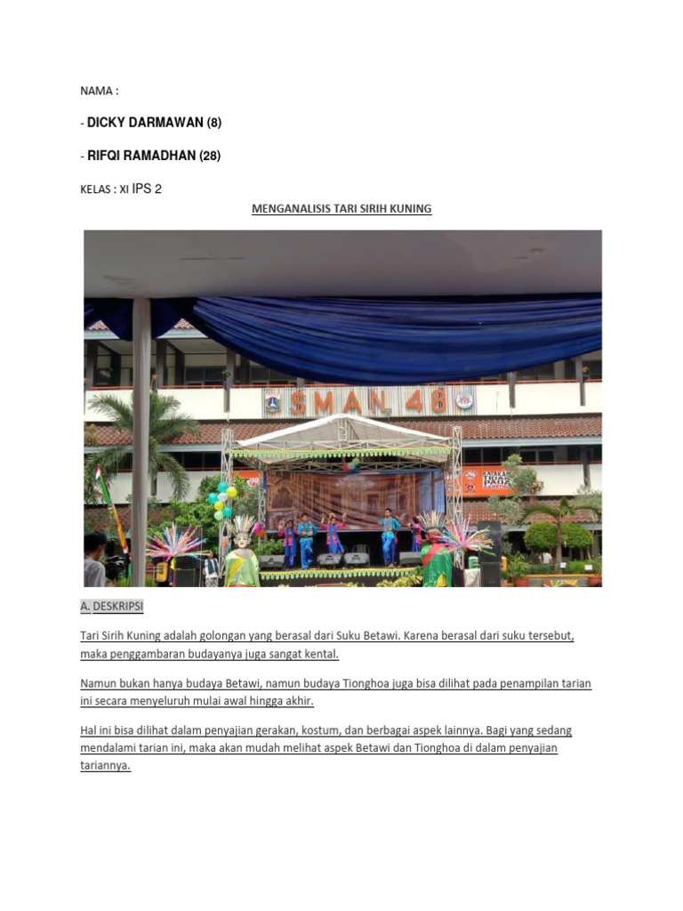 ANALISIS TARI (DICKY DARMAWAN - RIFQI RAMADHAN) | PDF