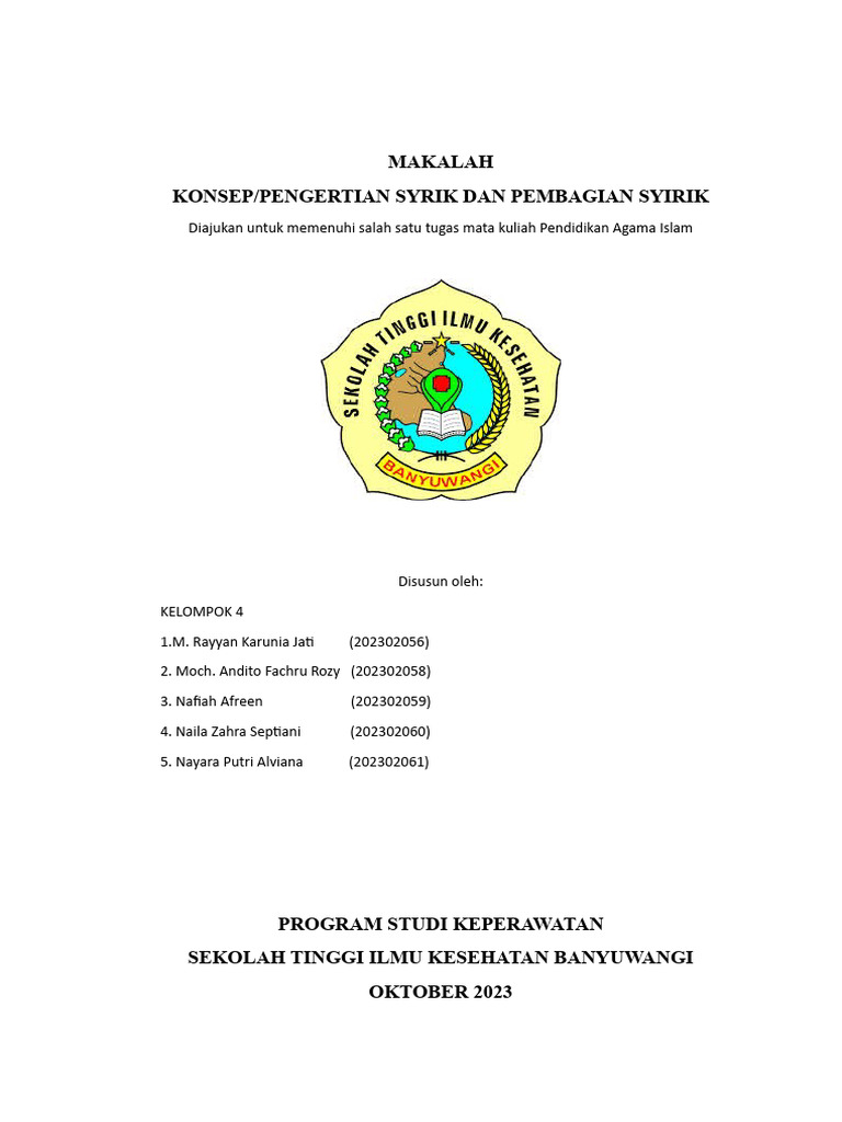 Pengertian dan Pembagian Syirik | PDF | Agama & Spiritualitas