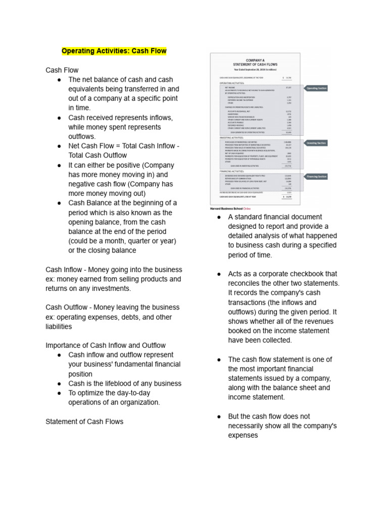 Cash Flow Notes | PDF
