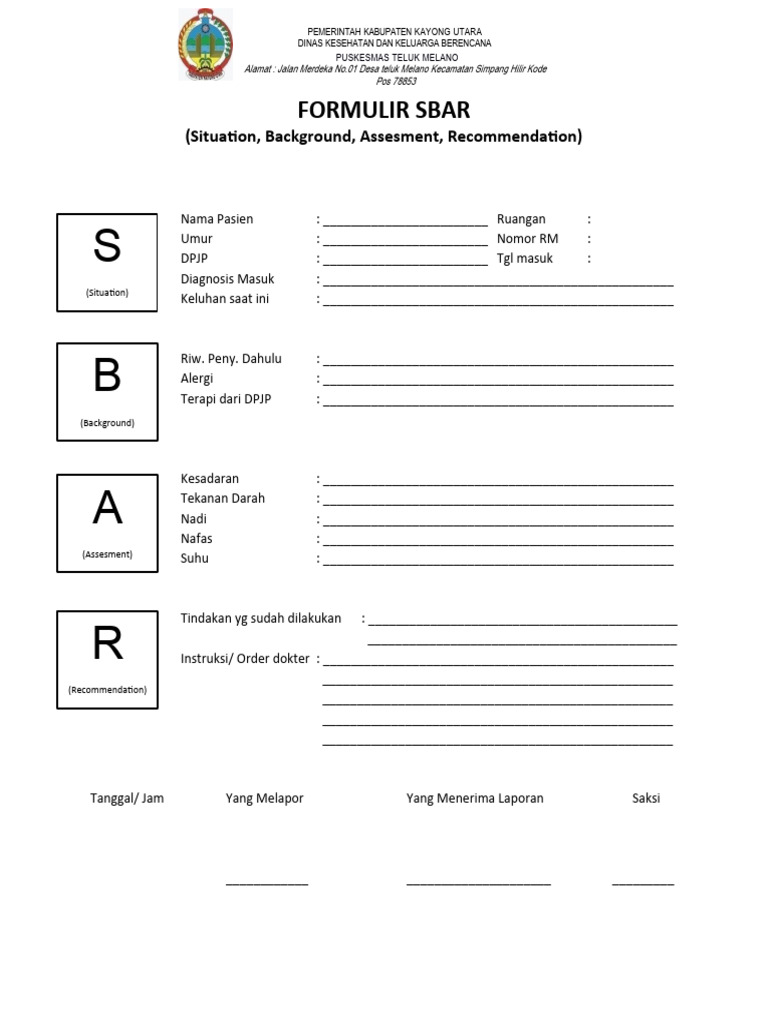 3.7.1.b FORMULIR SBAR | PDF