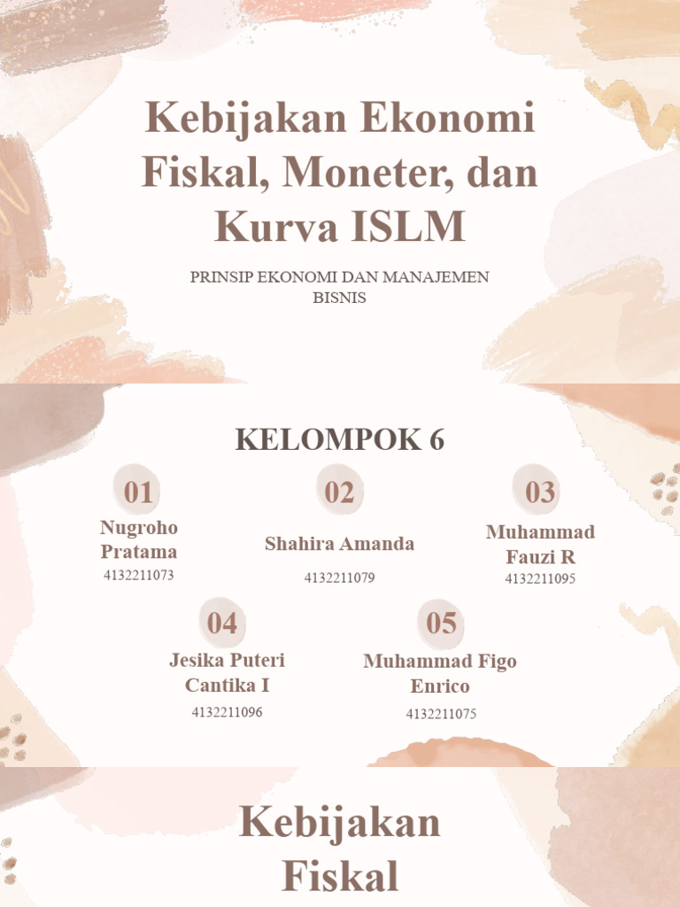 Kebijakan Ekonomi Fiskal, Moneter, Dan Kurva ISLM | PDF