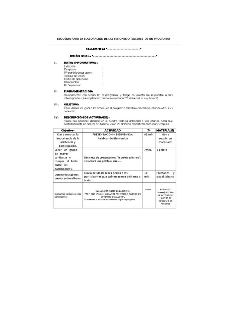 Modelo de Informe de Taller | PDF