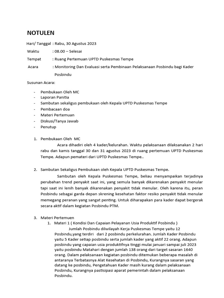 Evaluasi Posbindu di Puskesmas | PDF | Kesehatan Holistik | Sains ...