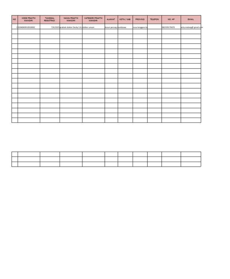 Info Praktik Dokter Decky | PDF