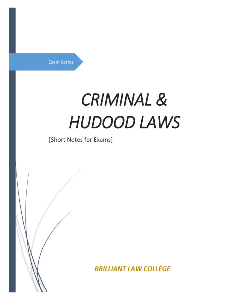 Criminal & Hudood Laws | PDF