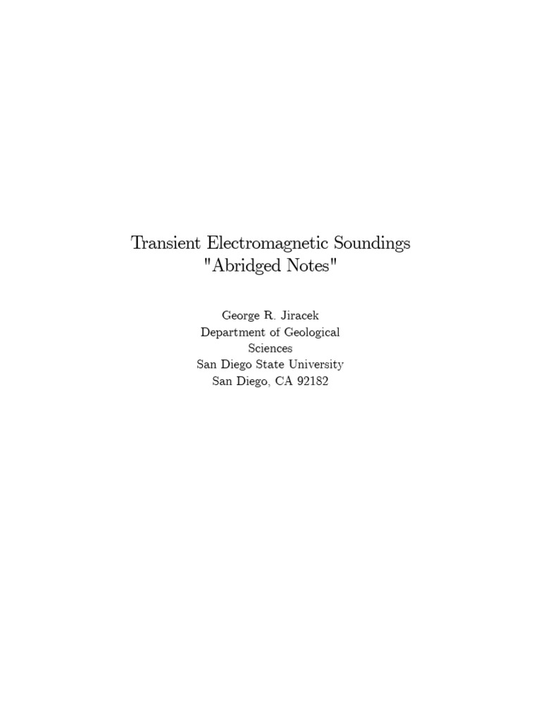 Transient Electromagnetic Soundings | PDF