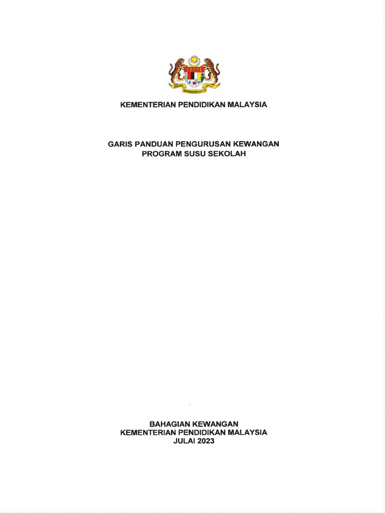 GARIS PANDUAN PENGURUSAN KEWANGAN PROGRAM SUSU SEKOLAH KEMENTERIAN ...
