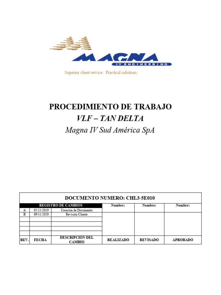 CHL3-5E010 Procedimiento VLF Tan-Delta Rev.B | PDF