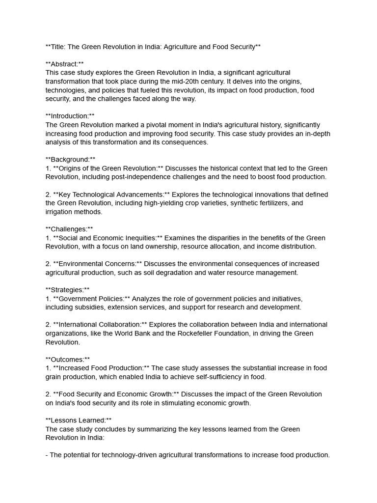 India's Green Revolution Impact | PDF | Green Revolution | Agriculture