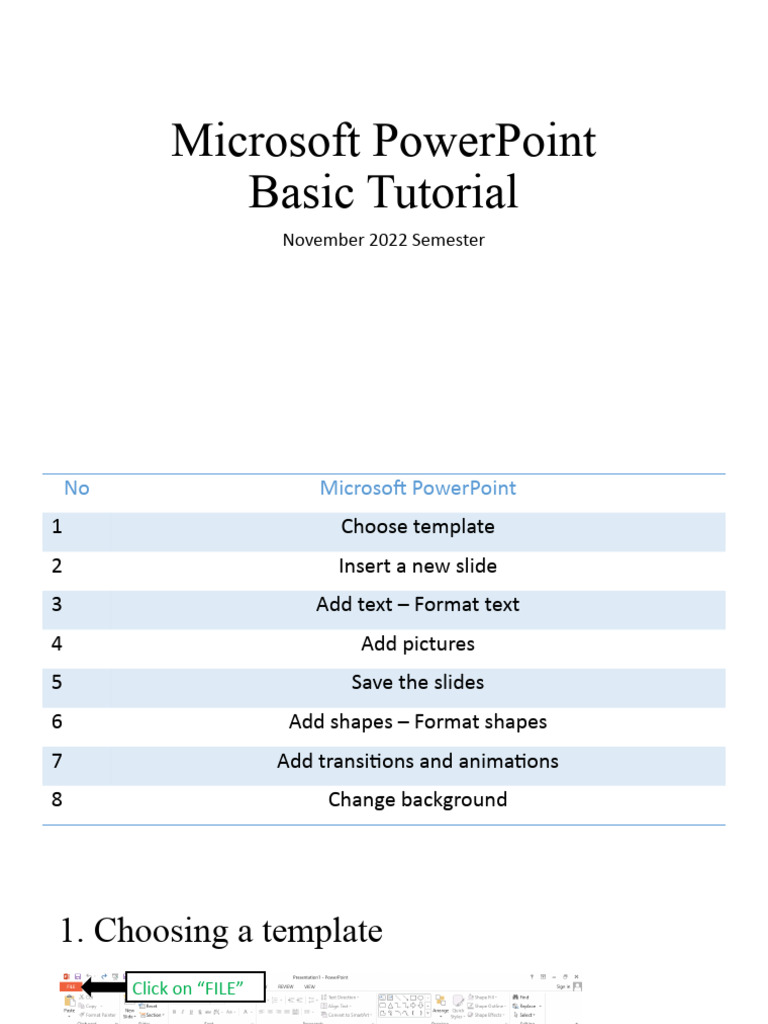 (Practical) Ms Powerpoint Basic Tutorial 2023 | PDF