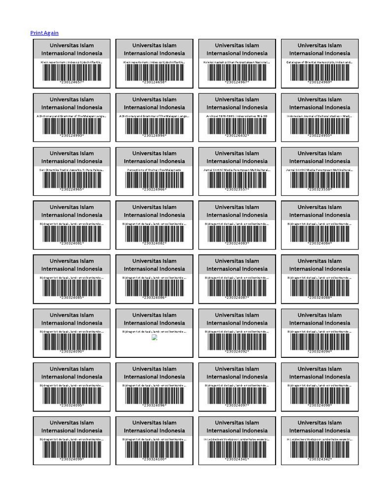 Label Buku Pustaka | PDF