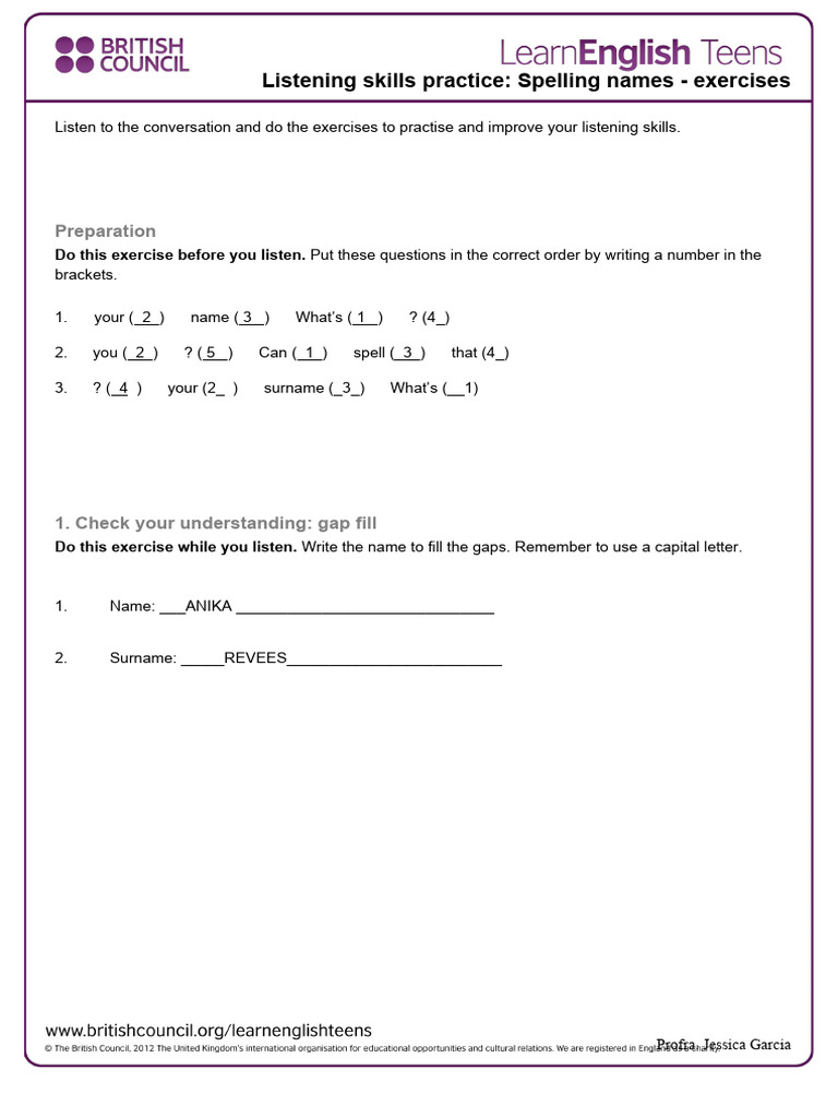 spelling_names_-_exercises_2 | PDF