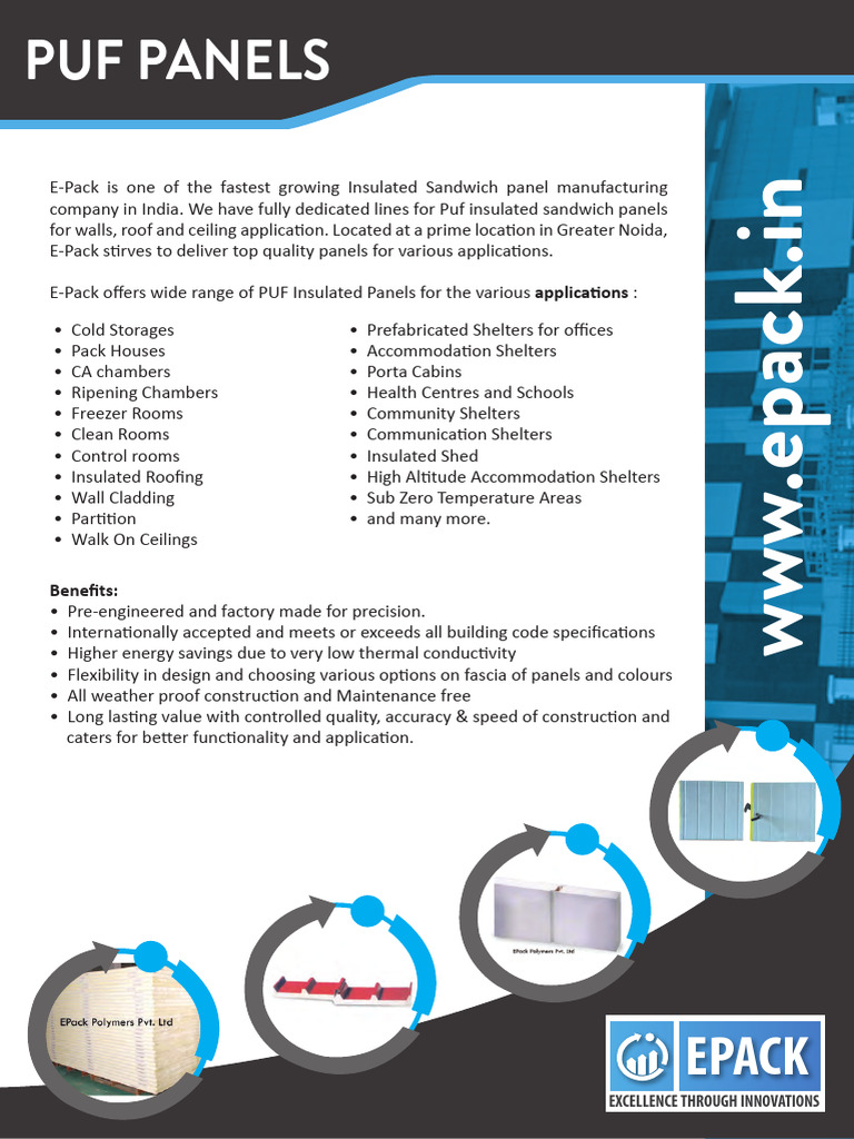 PUF Panels Flyer | PDF | Thermal Insulation | Roof