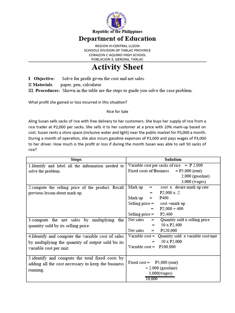 Activity Sheets | PDF