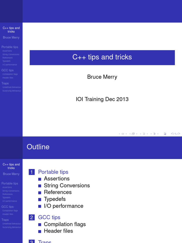 C++ Tips and Tricks (Bruce Merry) | PDF | Parameter (Computer ... C++ Tips and Tricks (Bruce Merry) | PDF | Parameter (Computer ...