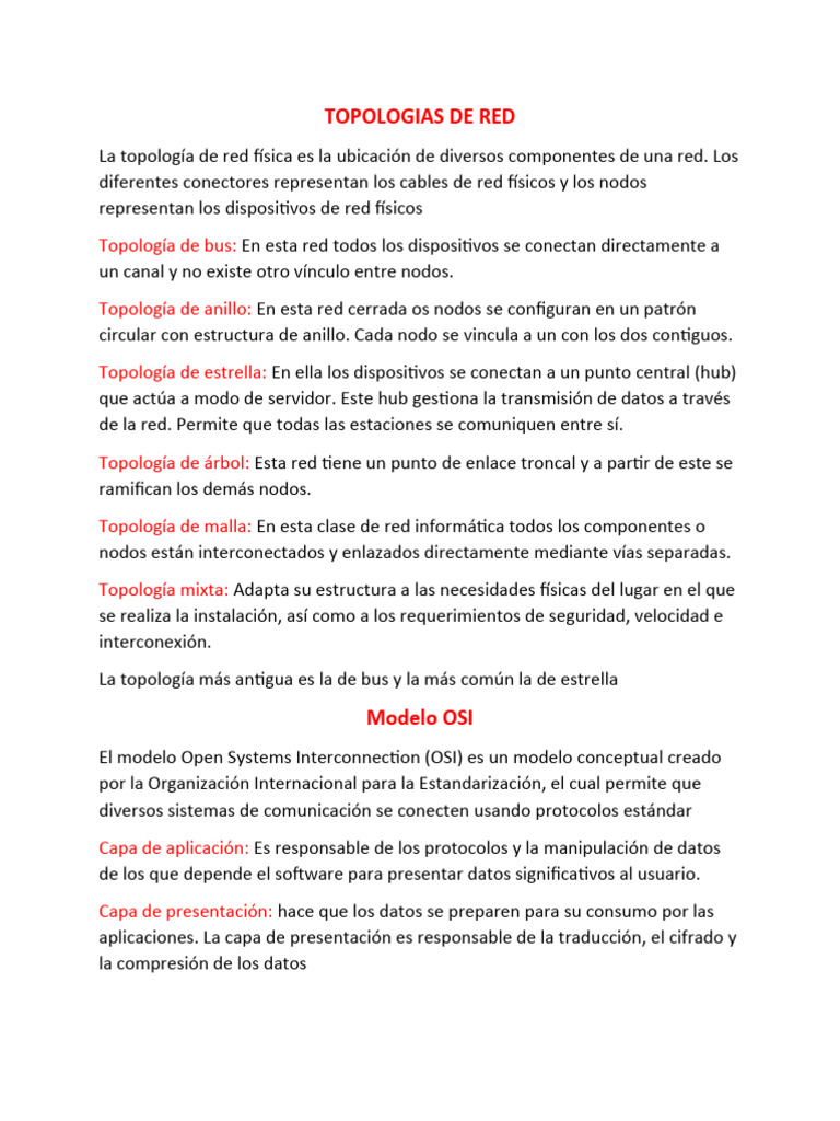 Topologias de Red | PDF | Red de computadoras | Topología de la red