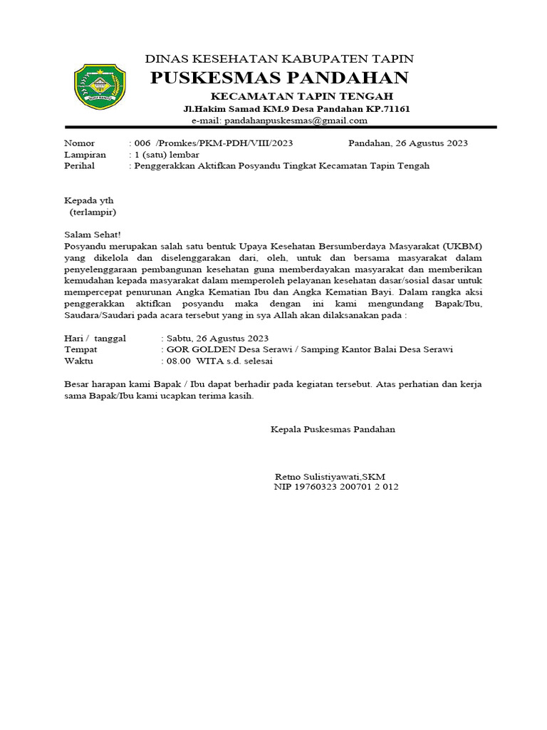Undangan Aksi Aktifkan Posyandu Utk SPJ | PDF