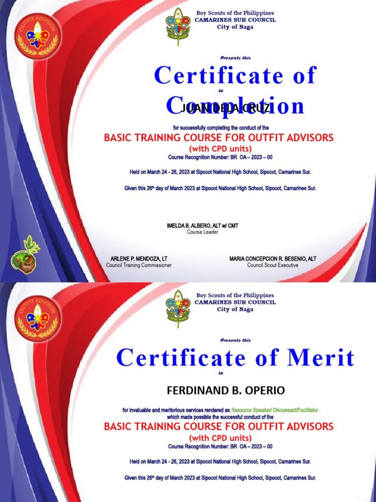 Certificate For BTC at Sipocot | PDF
