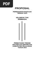 Contoh Proposal Permohonan Bantuan Ternak Sapi | PDF