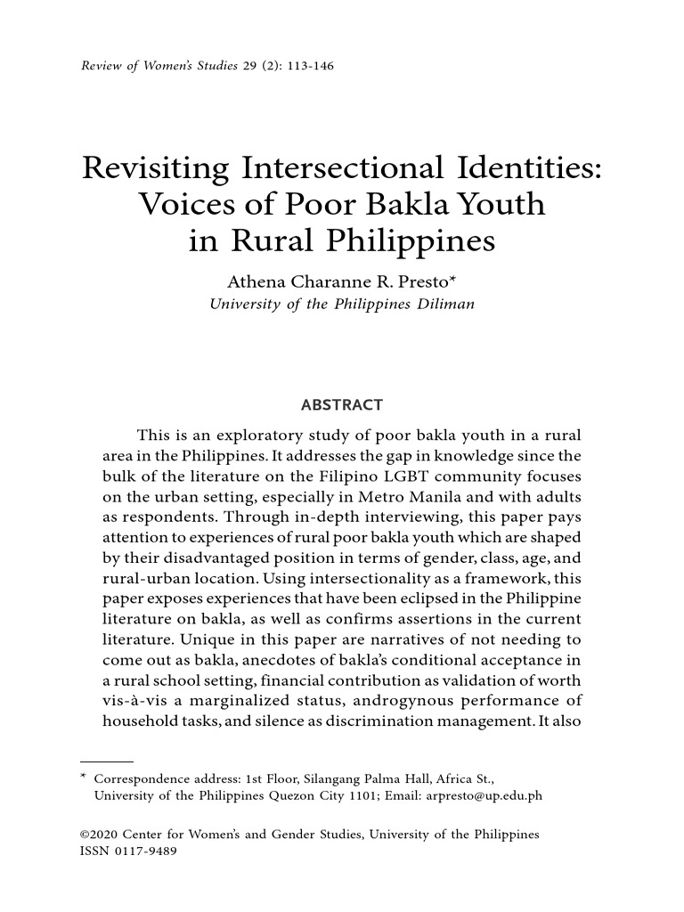 RWS Vol. 29 No. 2 113 146 Presto 2020 Revisiting Intersectional ...