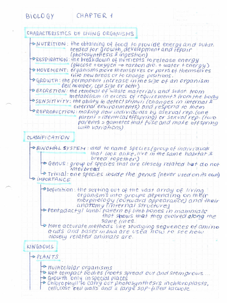 Biology Summaries | PDF