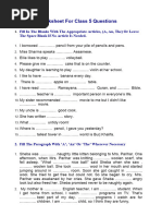 Adjectives Exercises For Class 6 With Answers | PDF | Adjective