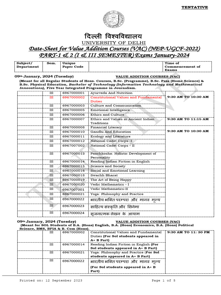 2023-09-12-VAC Sem. III-I | PDF
