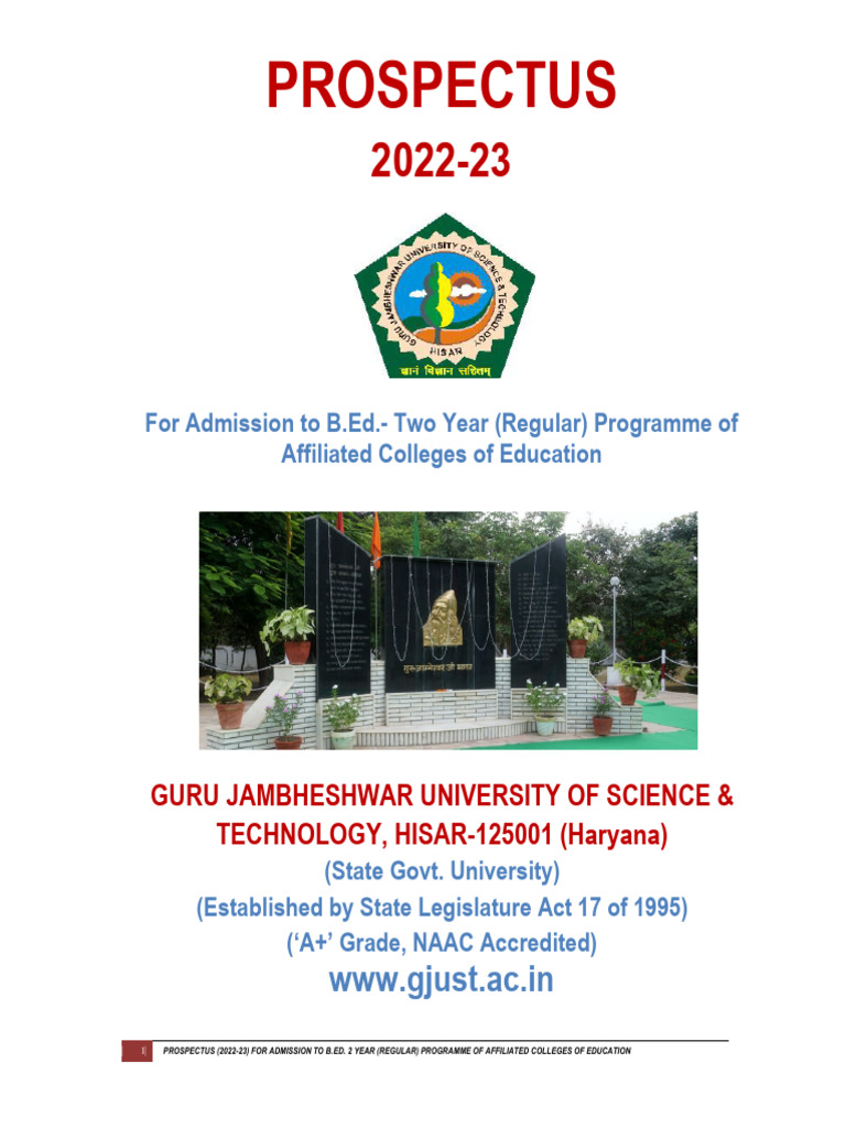 B.Ed. Prospectus 2022-2023 151122 | PDF