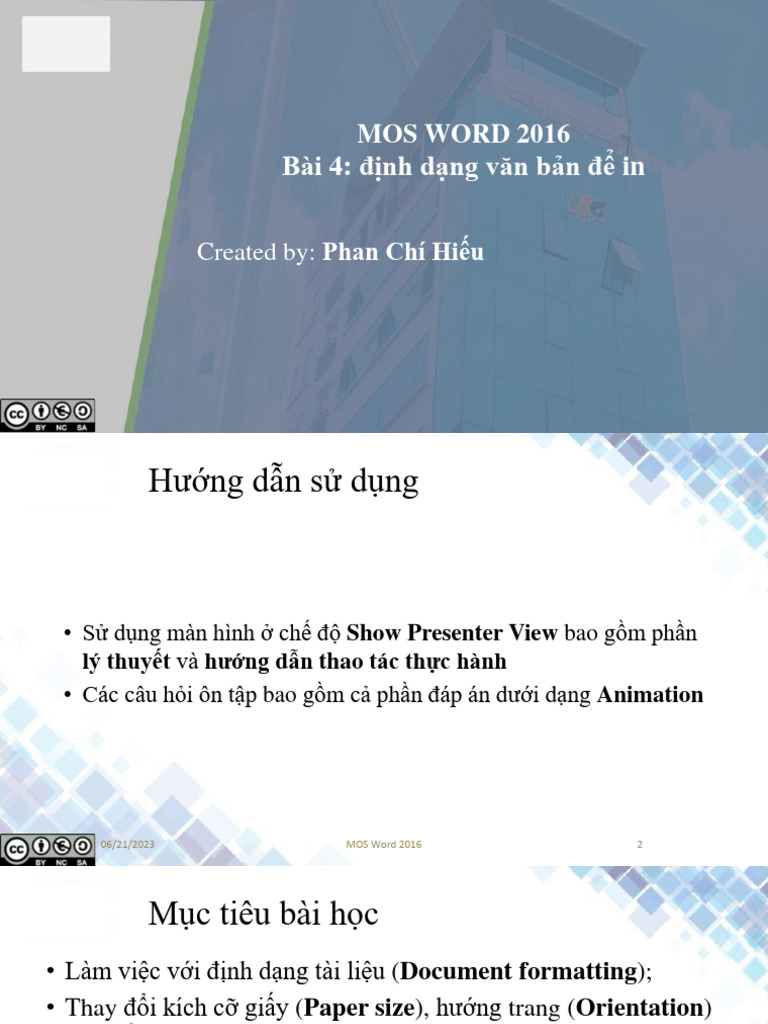MOS WORD 2016 - Bài 4 | PDF
