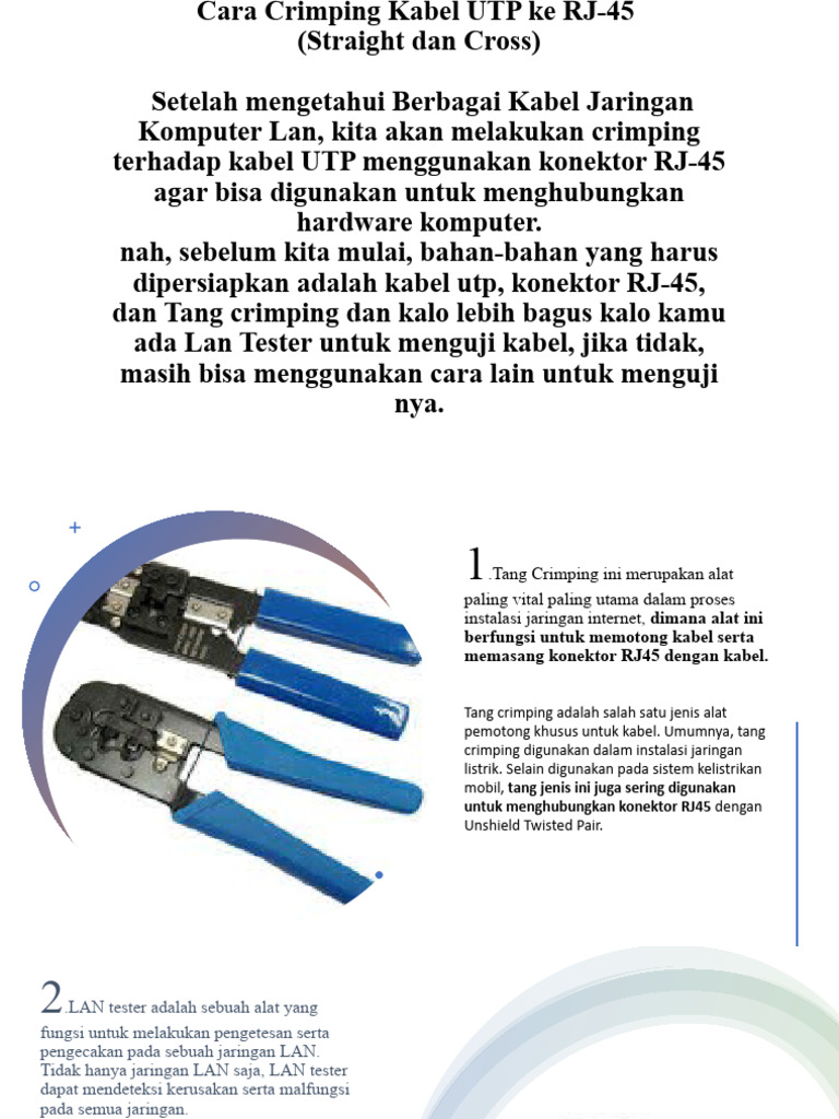 Cara Crimping Kabel UTP Ke RJ-45 | PDF