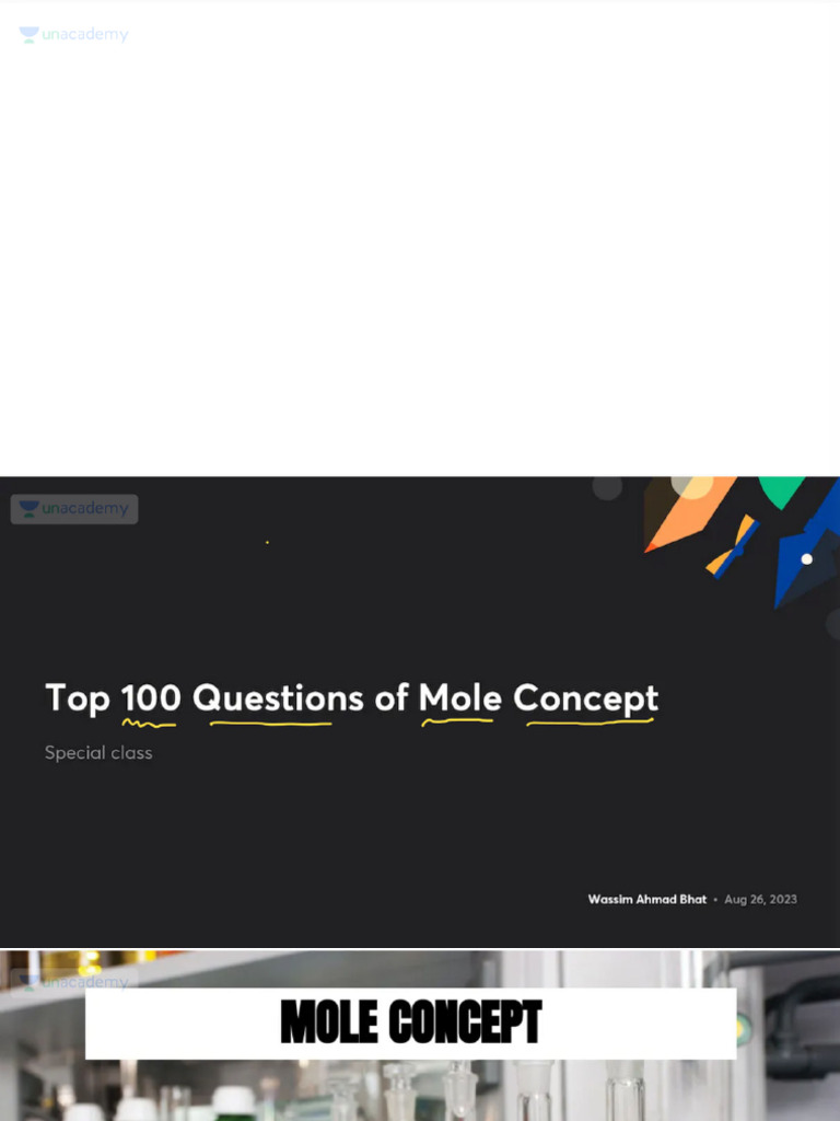 Top 100 Questions of Mole Concept With Anno | PDF