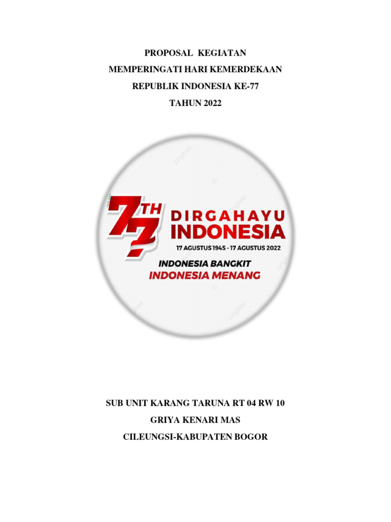 PROPOSAL KEGIATAN 17 AGUSTUSAN 2022, | PDF