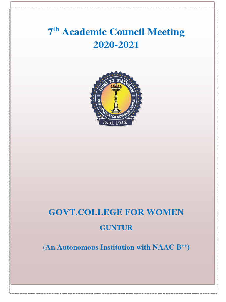 7th Academic Council Meeting Minutes | PDF | Science & Mathematics ...