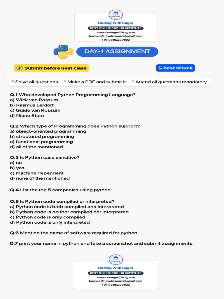 Day-1 Assignment | PDF | Computers