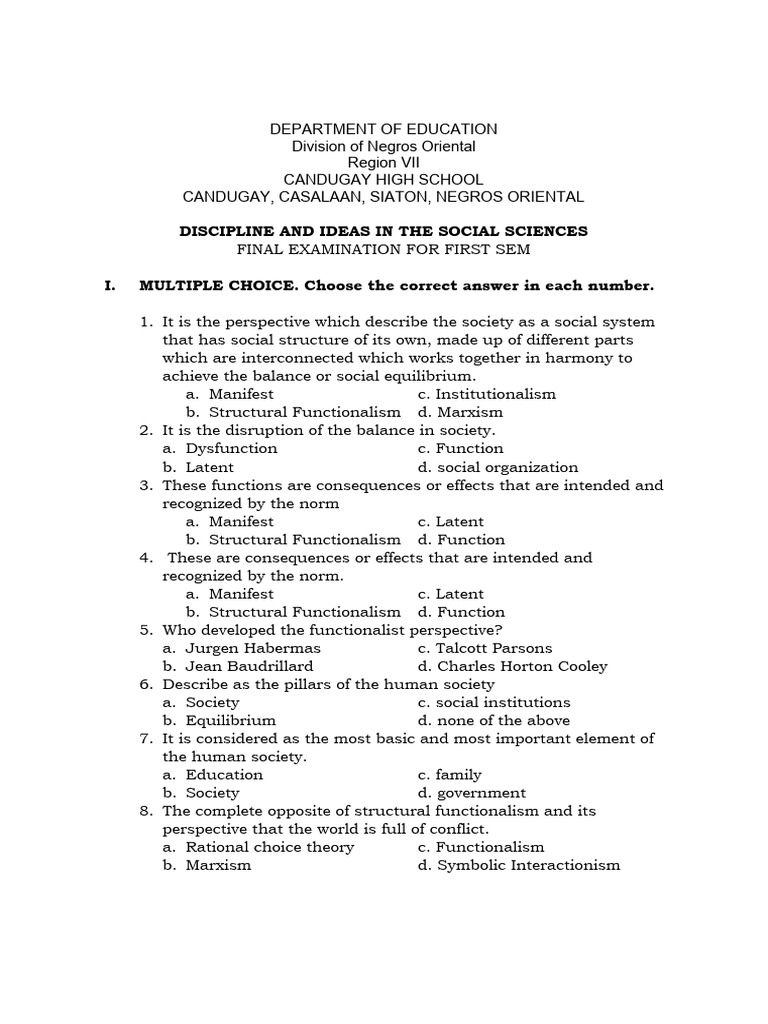 Diss Exam | PDF | Id | Psychological Concepts