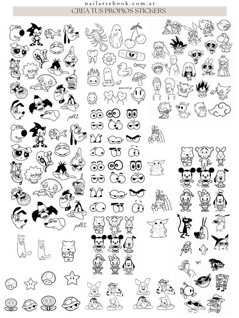 _plantilla de prácticas sticker personajes 4 | PDF