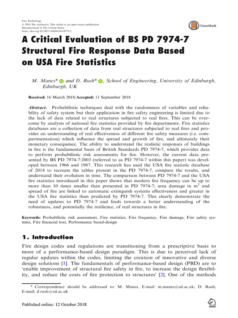 A Critical Evaluation of BS PD 7974-7 Structural F | PDF | Risk | Safety